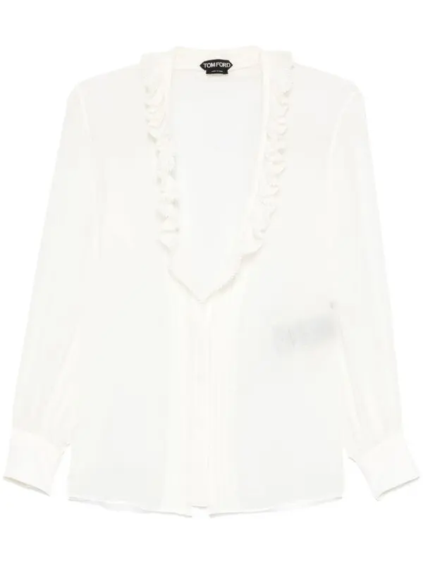 TOM FORD Ruffle-detailed Blouse - White