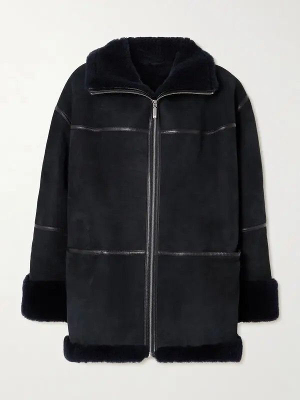 TOTÊME Leather-trimmed Shearling Jacket