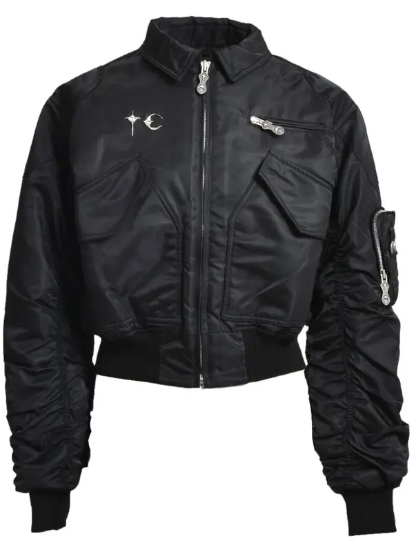 THUG CLUB Ruched Puffer Jacket