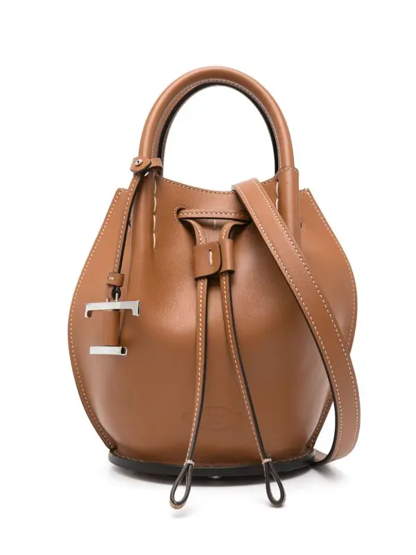 TOD'S Logo-charm Bucket Bag - Brown