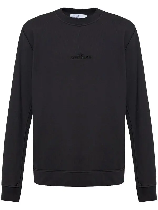 Stone Island Logo-embroidered Sweatshirt - Black