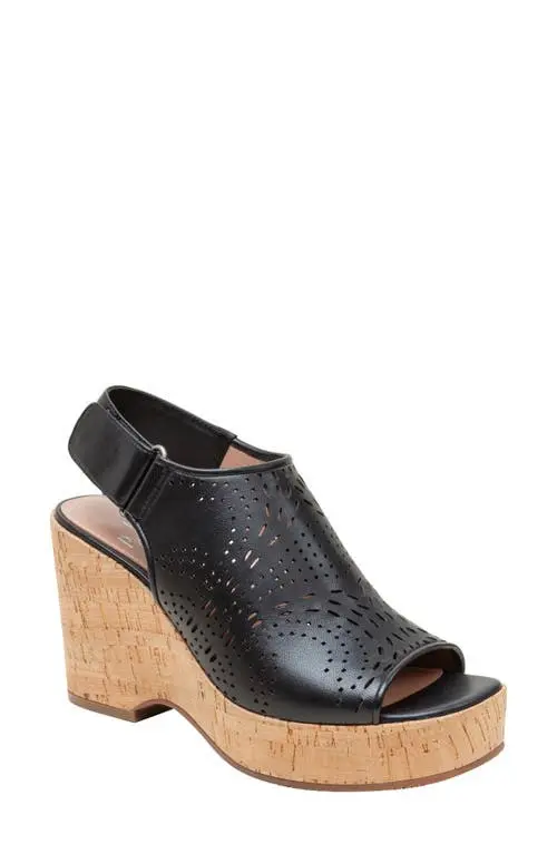 Linea Paolo Viviana Platform Wedge Sandal - Black