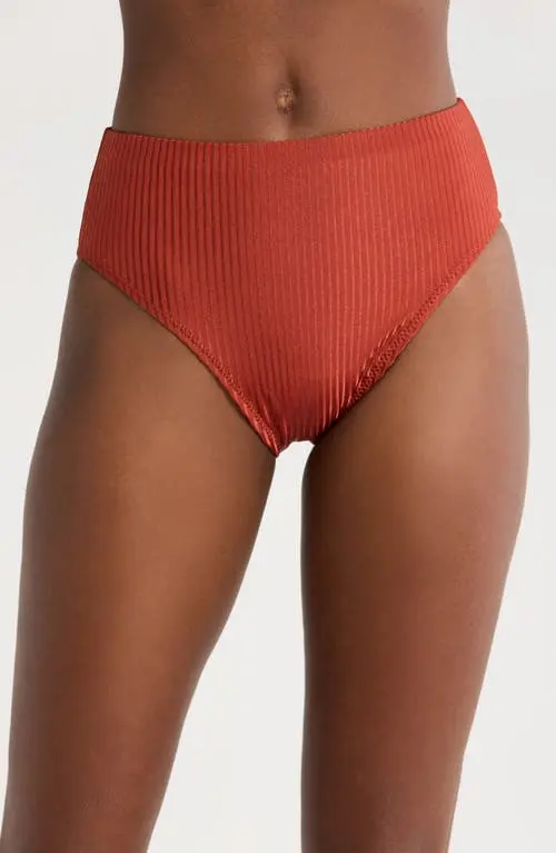 Robin Piccone Angela High Waist Rib Bikini Bottoms