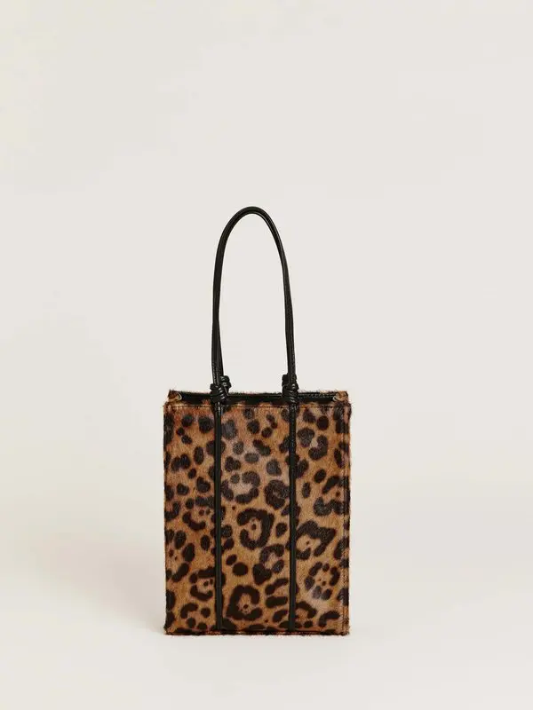 REFORMATION Naomi Mini Tote - Leopard Haircalf