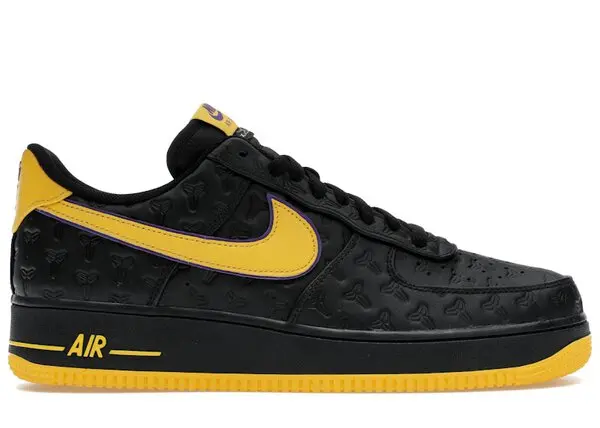Nike Force 1 Low Kobe Bryant Lakers Away Sneakers - Black/varsity Maize/varsity Purple