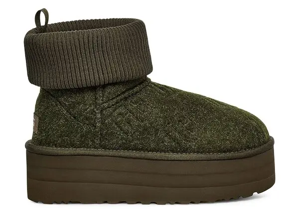 UGG Classic Mini Platform Felted Boots - Forest Night