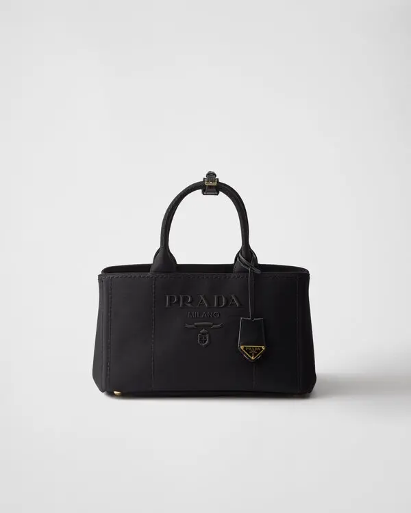 Prada Jardinière Large Cotton Canvas Handbag - Black