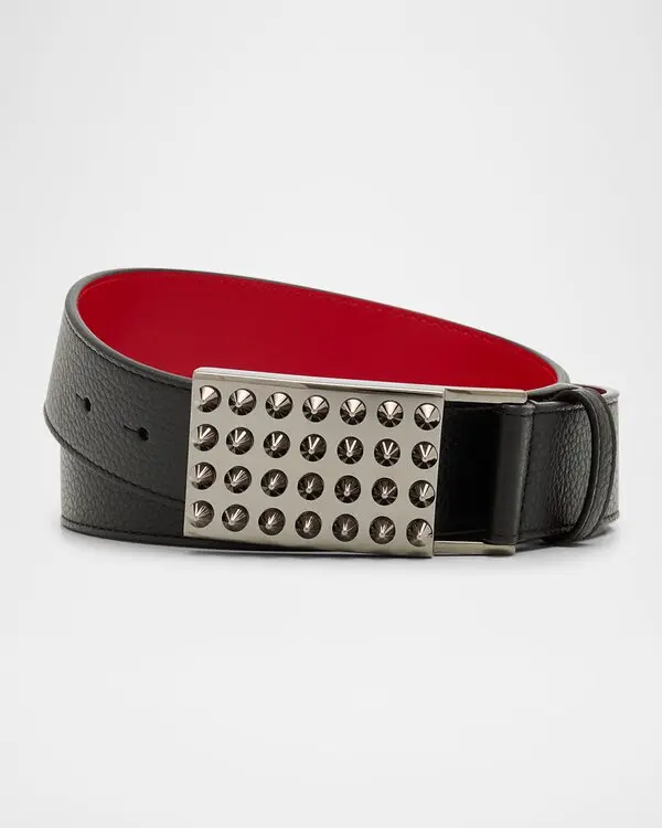 CHRISTIAN LOUBOUTIN Funky Empire Spikes Belt - Black/gun Metal