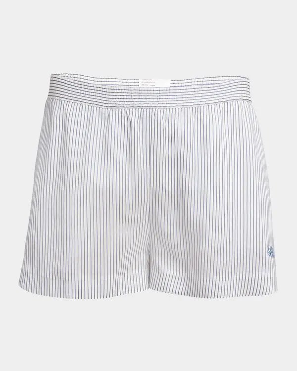 Stella McCartney Striped Silk Shorts - White Stee
