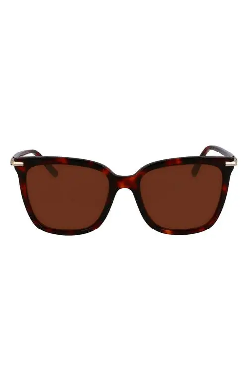 FERRAGAMO 56mm Modified Butterfly Sunglasses - Red Tortoise