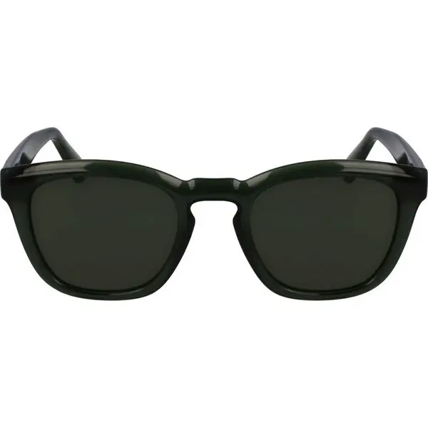 FERRAGAMO 50mm Modified Rectangular Sunglasses - Transparent Khaki