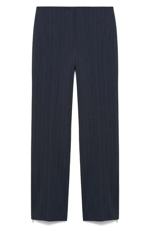 Mango Chalk Stripe Straight Leg Trousers