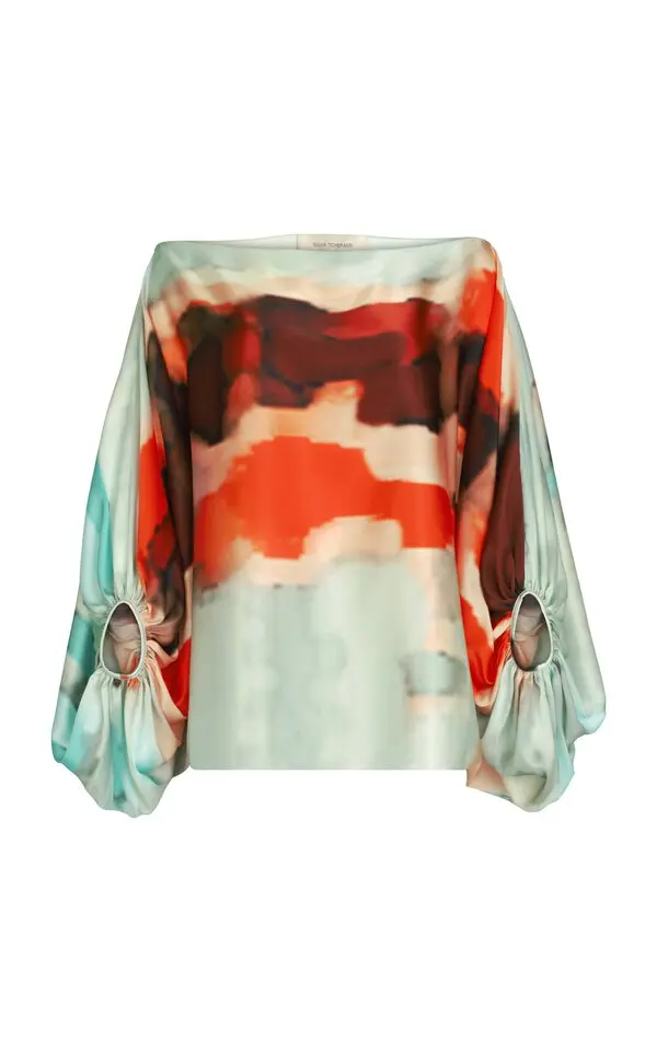 Silvia Tcherassi Bellagio Stretch-silk Off-the-shoulder Top - Multi