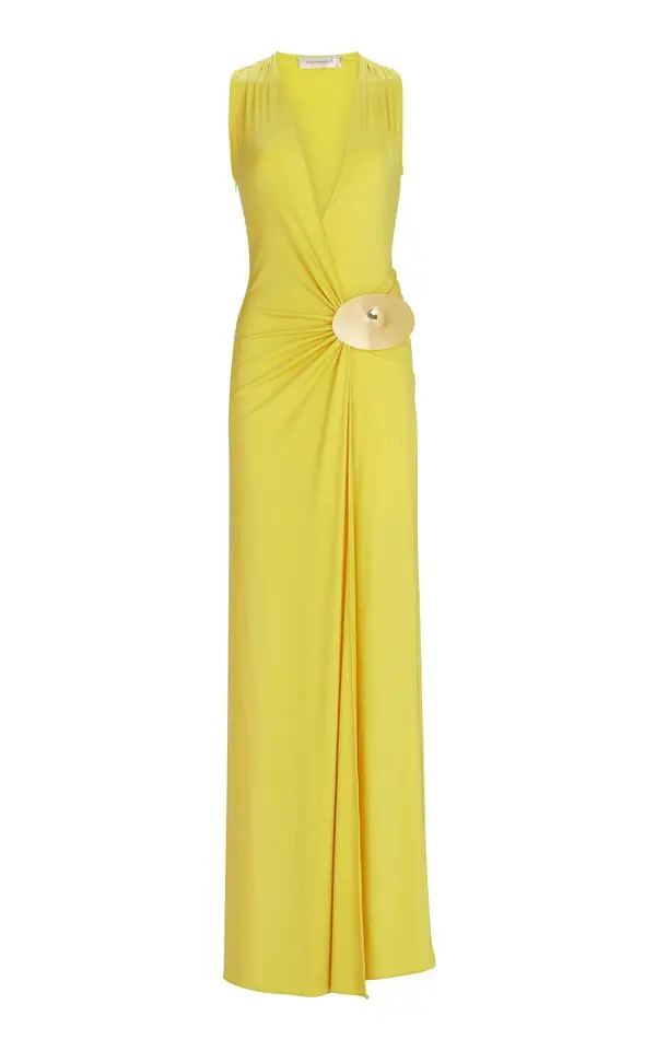 Silvia Tcherassi Fadila Gathered Maxi Dress - Yellow