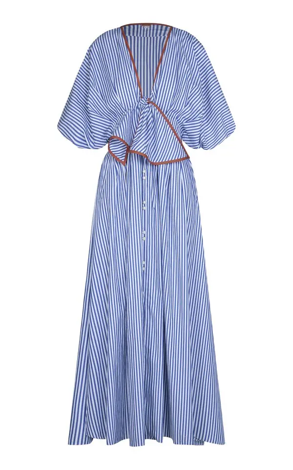 Johanna Ortiz Endless Spring Cotton Midi Dress - Stripe
