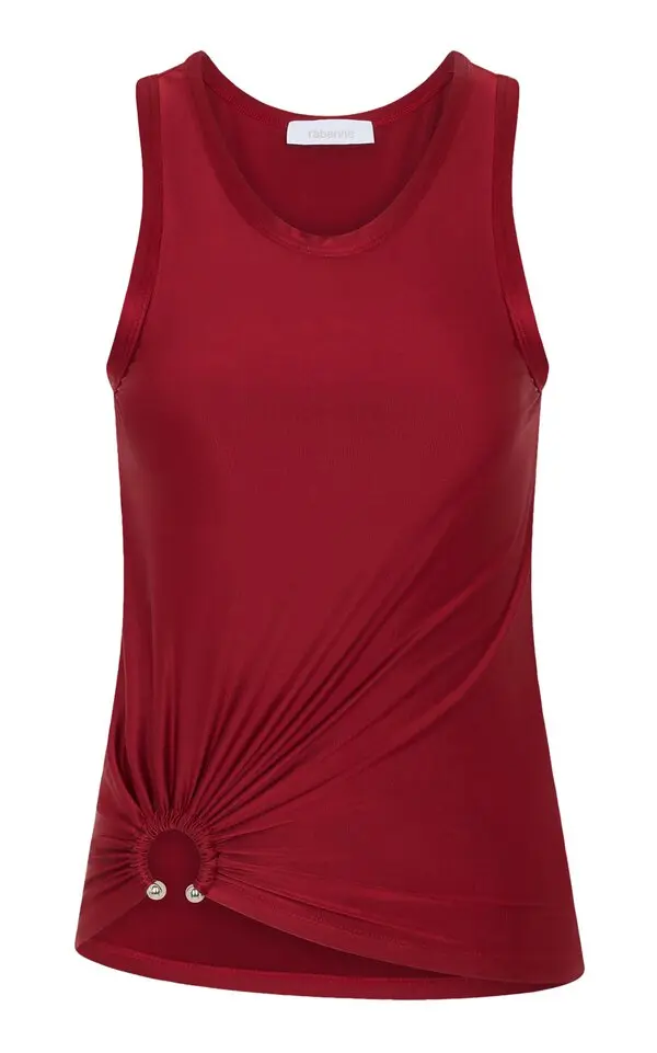 Rabanne Ring-detailed Stretch-satin Top - Red