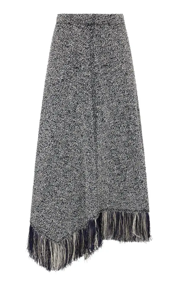 Rabanne Fringed Bouclé Midi Skirt
