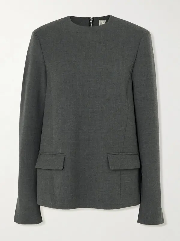 TOTÊME Recycled Twill Blouse - Gray