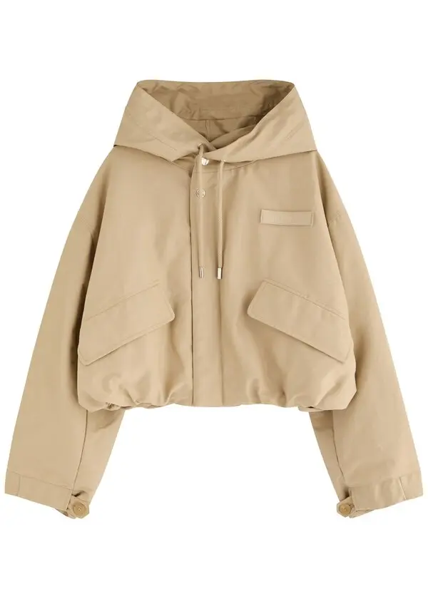 Jacquemus La Parka Courte Caraco Hooded Canvas Jacket - Beige