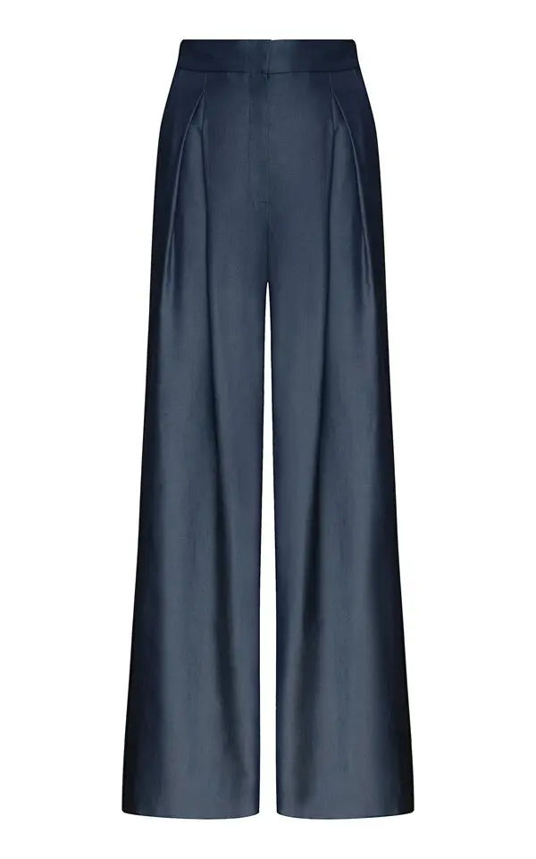 ANDRES OTALORA Plenitud Pleated Tencel Wide-leg Pants - Dark Wash