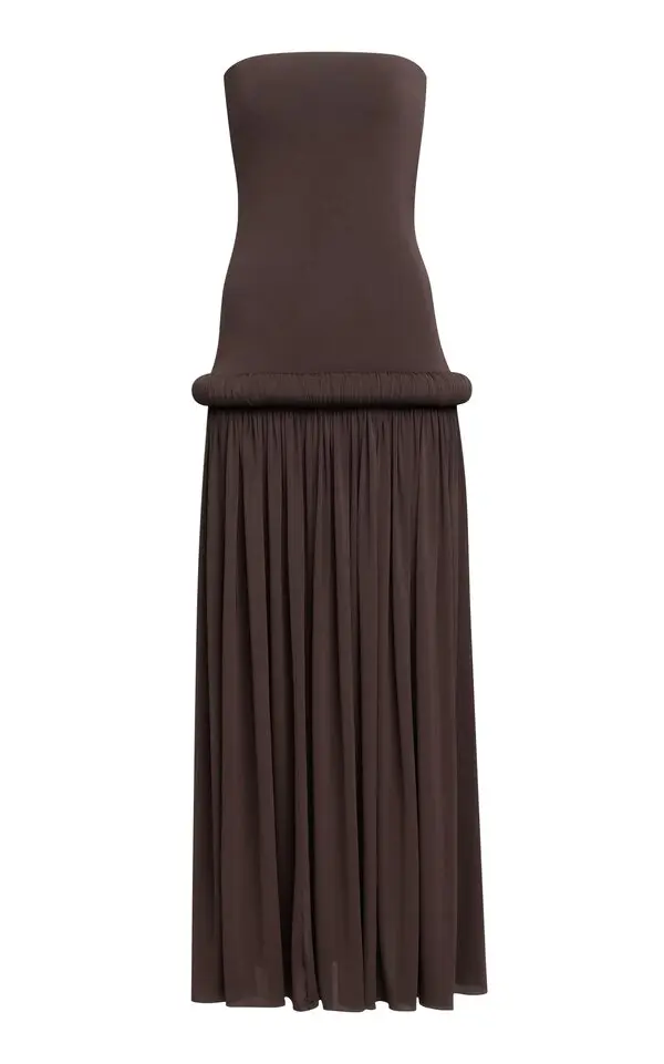 Alaïa Piped Jersey Maxi Dress - Purple