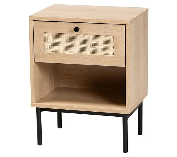 BAXTON STUDIO Sherwin Light Brown 1-drawer End Table