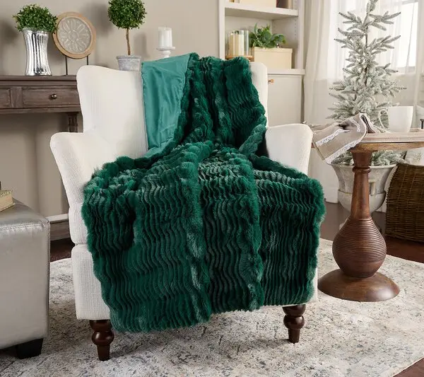 BFF COLLECTION BY JENNIE & TORI As Is Bff Collection 50' X 60' Slouchedfaux Fur Throw