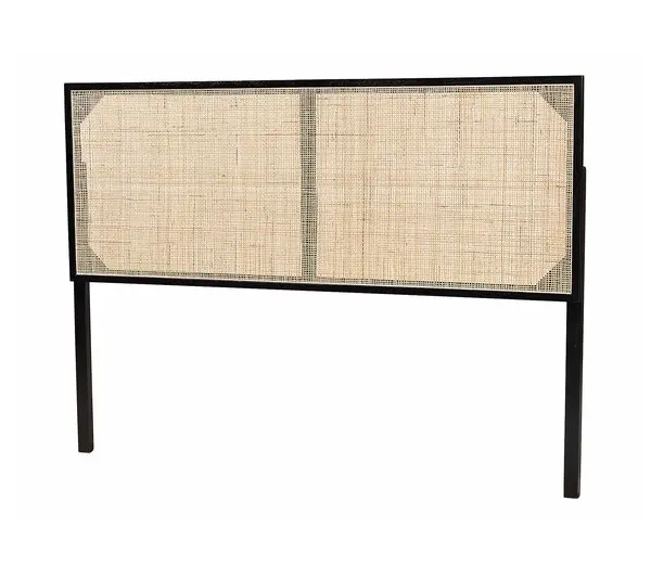 BALI & PARI Aurelia Bayur Wood And Rattan Queen Headboard