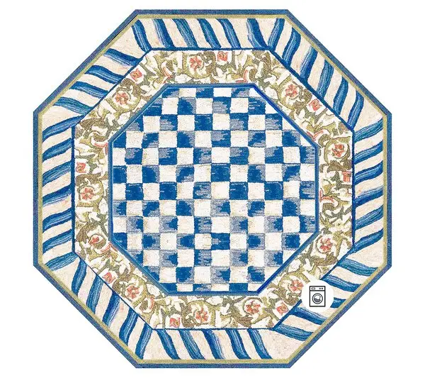 MACKENZIE-CHILDS Truly Royal Check 6' Octagon W Shable Rug