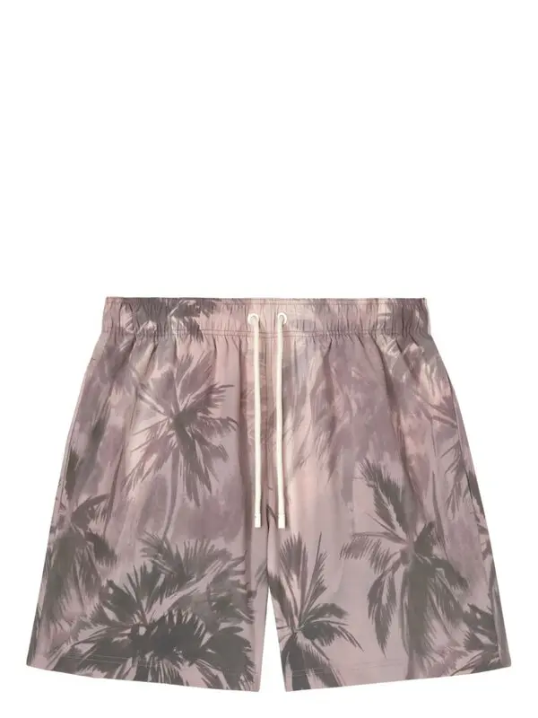 Palm Angels Sunset Palms Swim Shorts - Neutrals