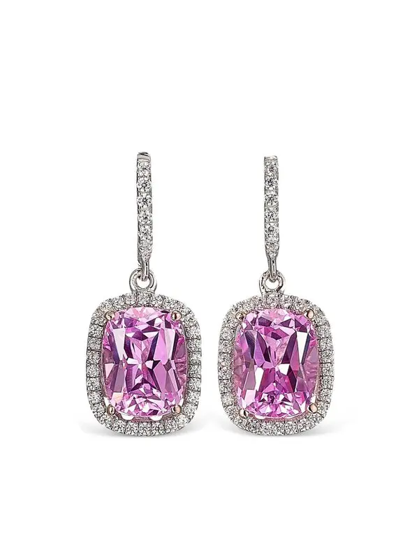 ANABELA CHAN 18kt White Gold Begonia Comet Drop Earrings - Silver
