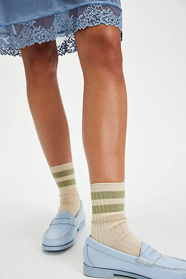 LE BON SHOPPE Her Varsity Socks - Guacamole