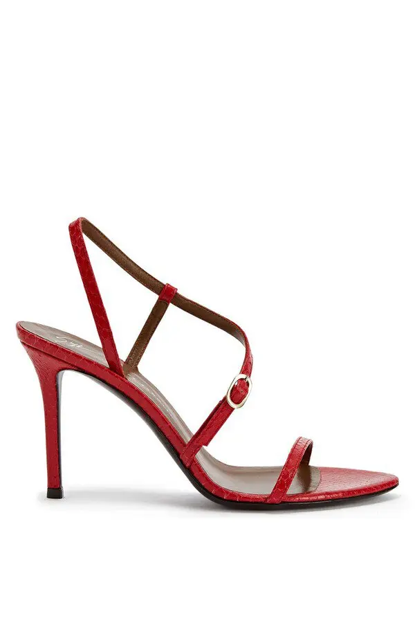 GIUSEPPE ZANOTTI Audrinette 90 Snakeskin Sandals - Red