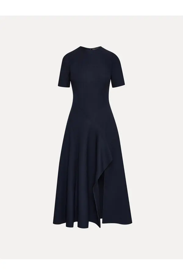 Oscar De La Renta Wave Detail Midi Dress