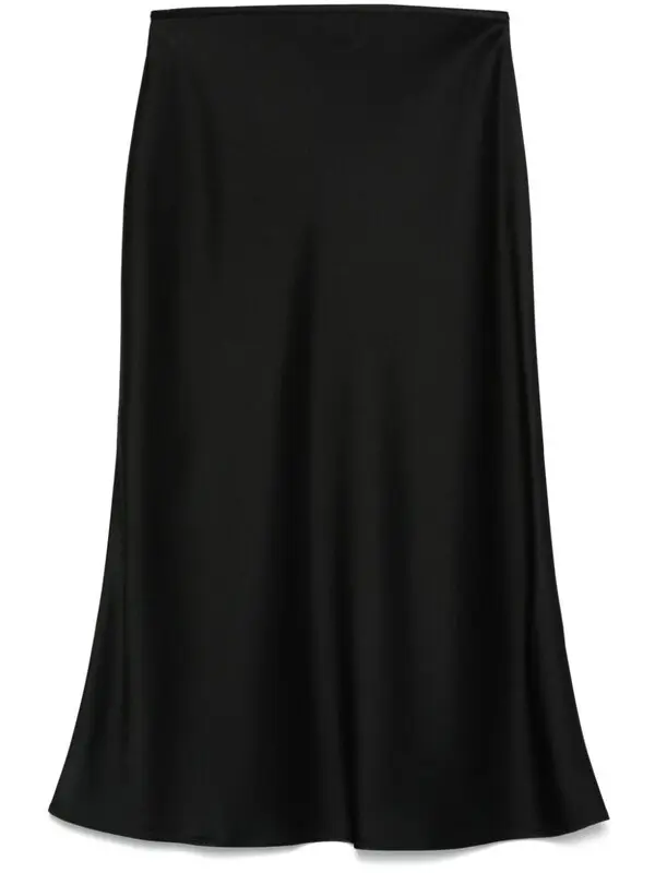 Blumarine Satin Midi Skirt - Black