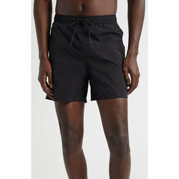 Moncler Crinkled Nylon Swim Trunks - Black