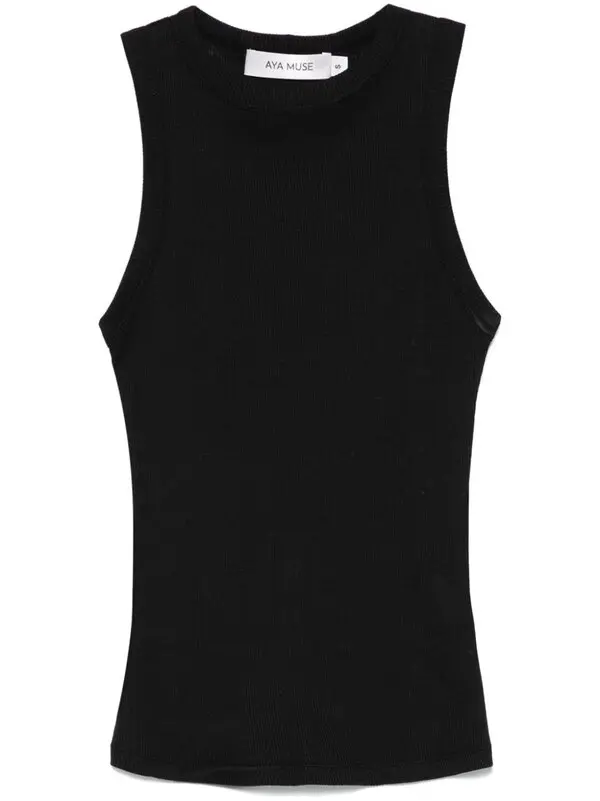 AYA MUSE Ribbed Tank Top - Black