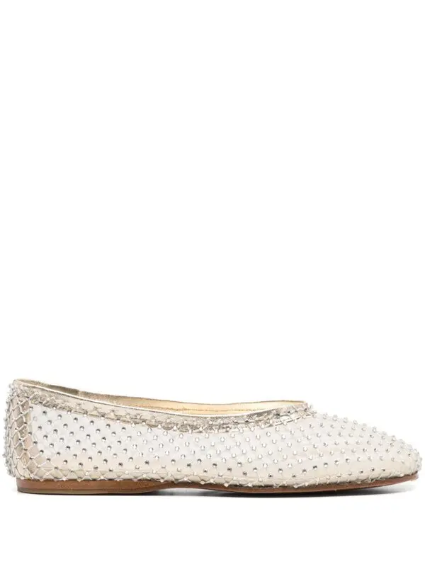 FORTE_FORTE Crystal-embellished Ballet Flats - Gold