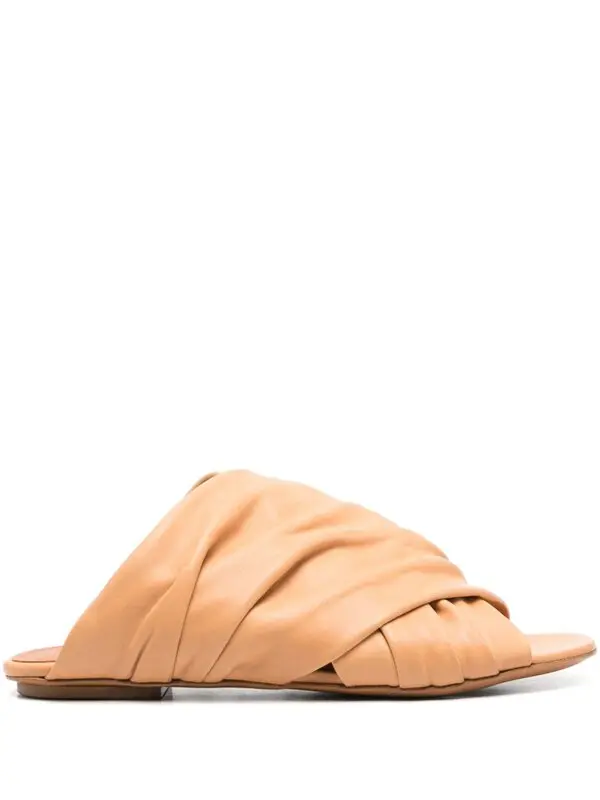 FORTE_FORTE Leather Slides - Brown