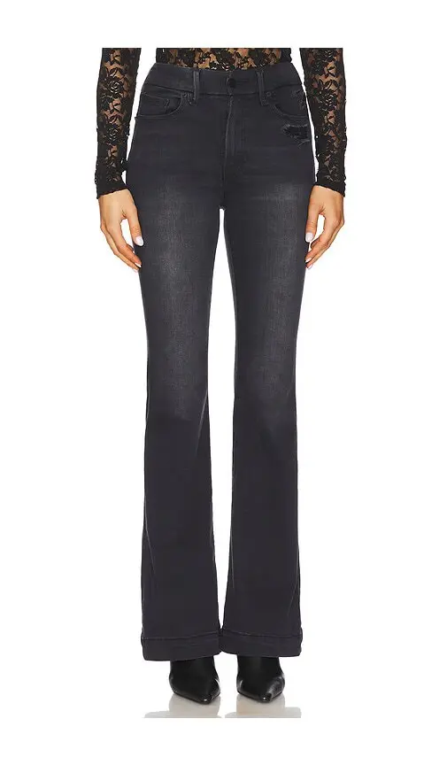 Good American Always Fits Good Legs Flare Trouser Jeans