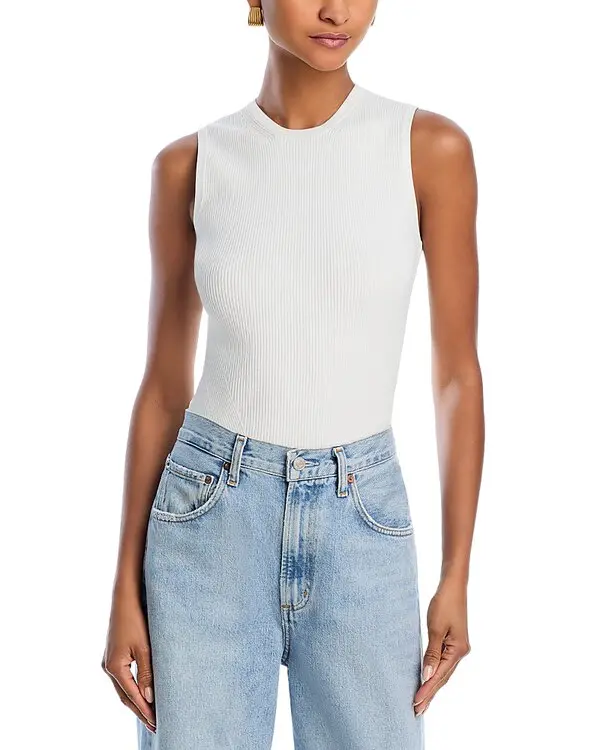 Veronica Beard Ribbed Tank - Off White