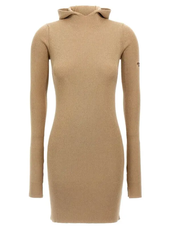 Fendi Silk Hooded Dress In Beige 29% Off Editorialist