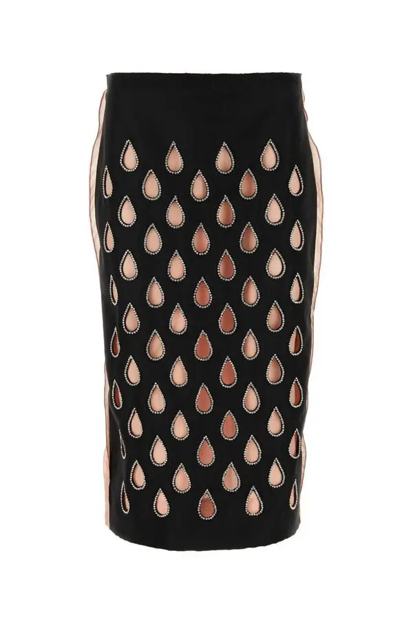Gucci Two-tone Silk Skirt