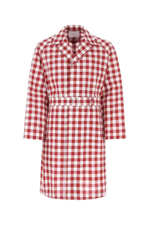 Prada Embroidered Cotton Trench Overcoat - Multicolor