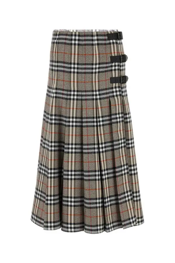 Burberry Embroidered Wool Skirt - Multicolor