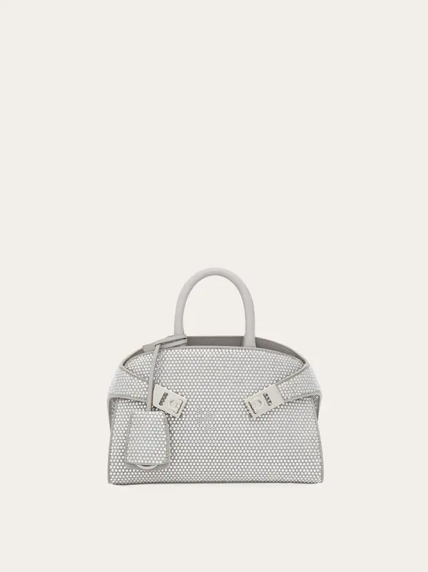 FERRAGAMO Hug Handbag With Crystals - White