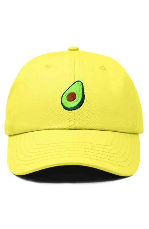 DALIX Avocado Embroidered Baseball Cap - Yellow
