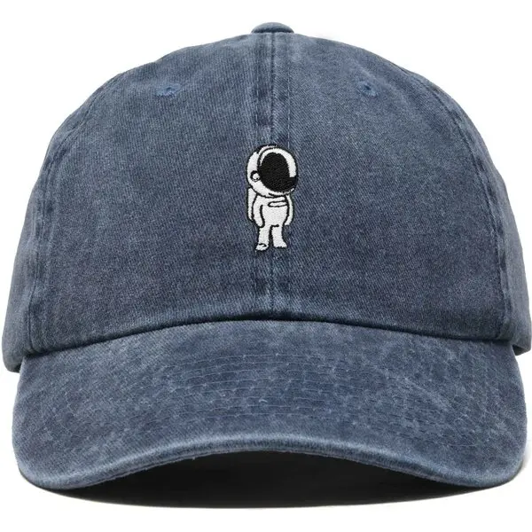 DALIX Astronaut Embroidered Cap - Washed Navy Blue