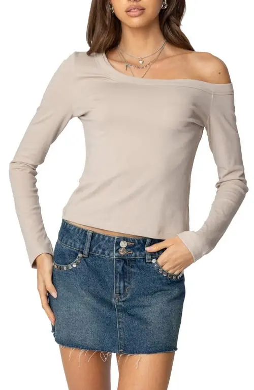 EDIKTED Adelaine Asymmetric Top - Beige