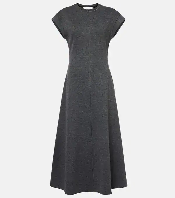 Proenza Schouler Delilah Wool Jersey Midi Dress - Grey
